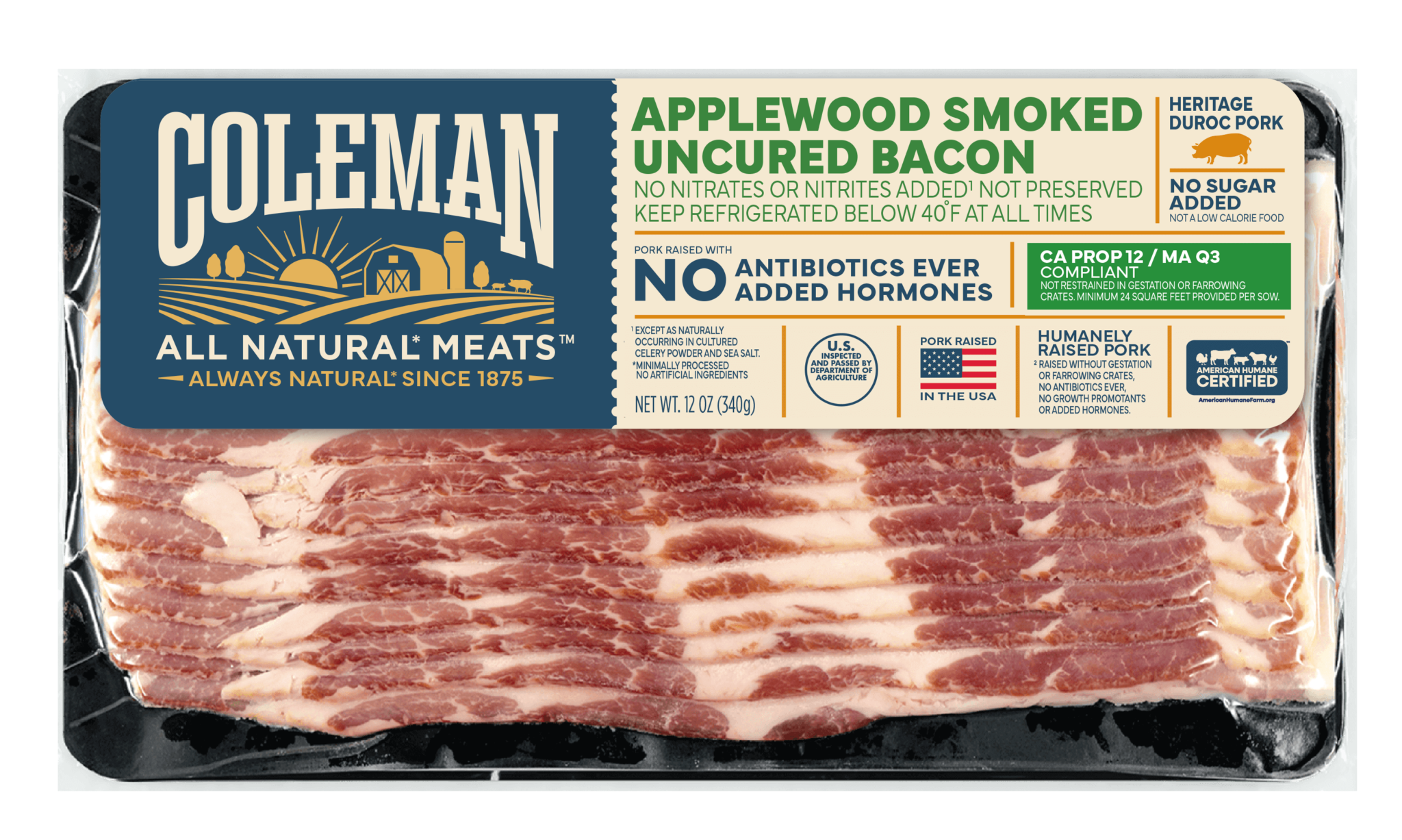 All-Natural Hickory Smoked Bacon • Coleman Natural