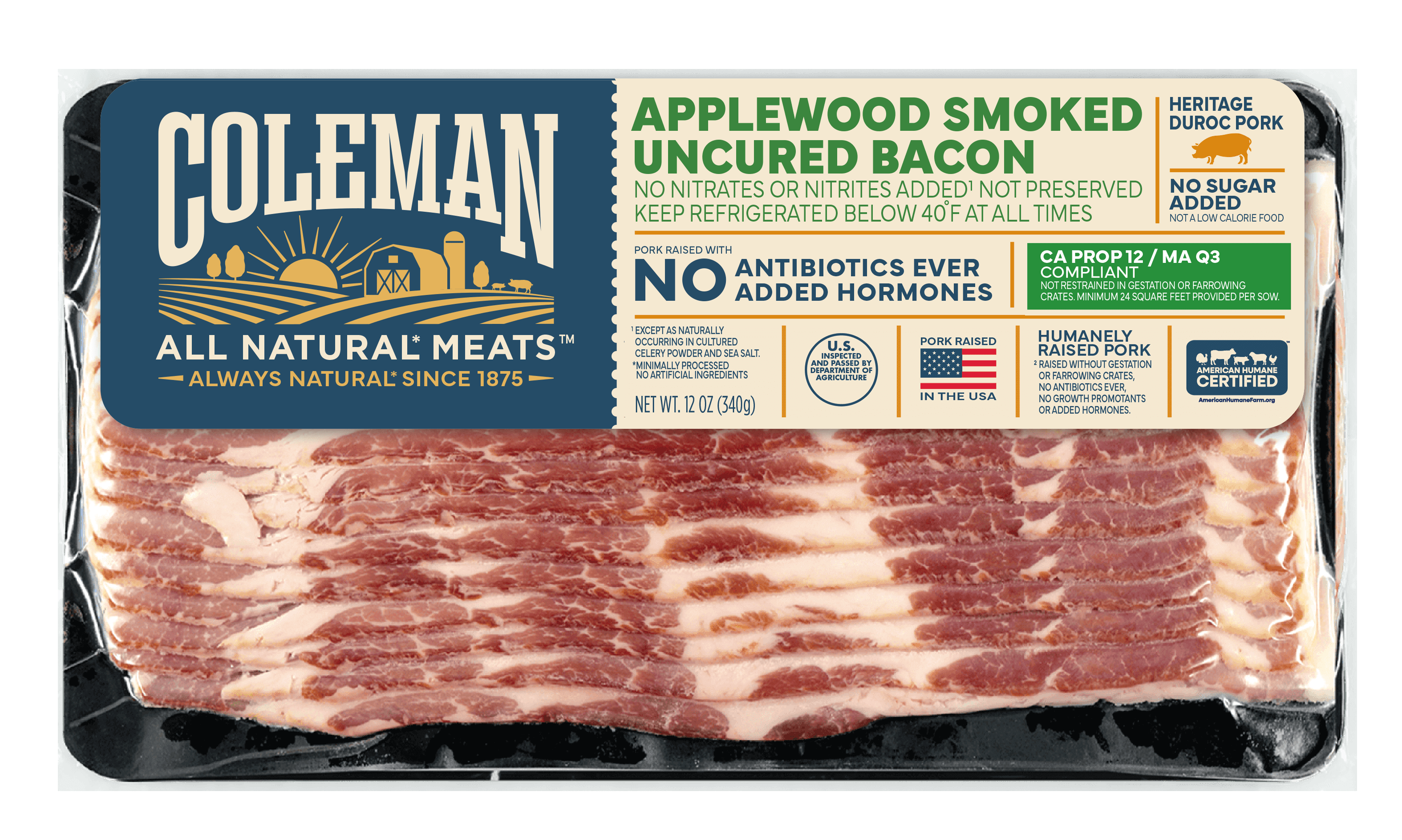 All-Natural Hickory Smoked Bacon • Coleman Natural