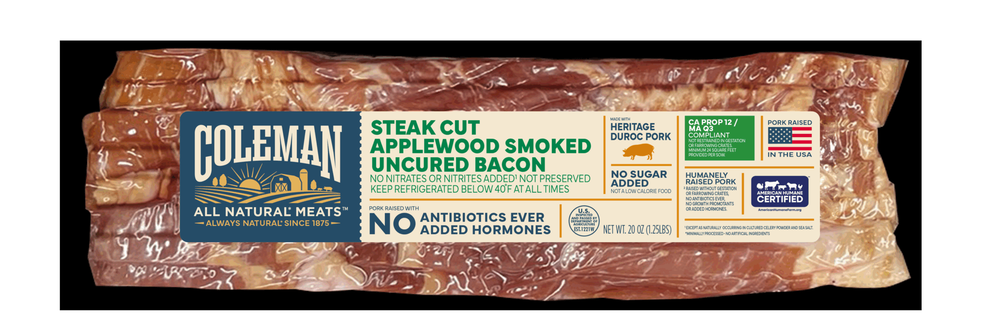 All-Natural Hickory Smoked Bacon • Coleman Natural