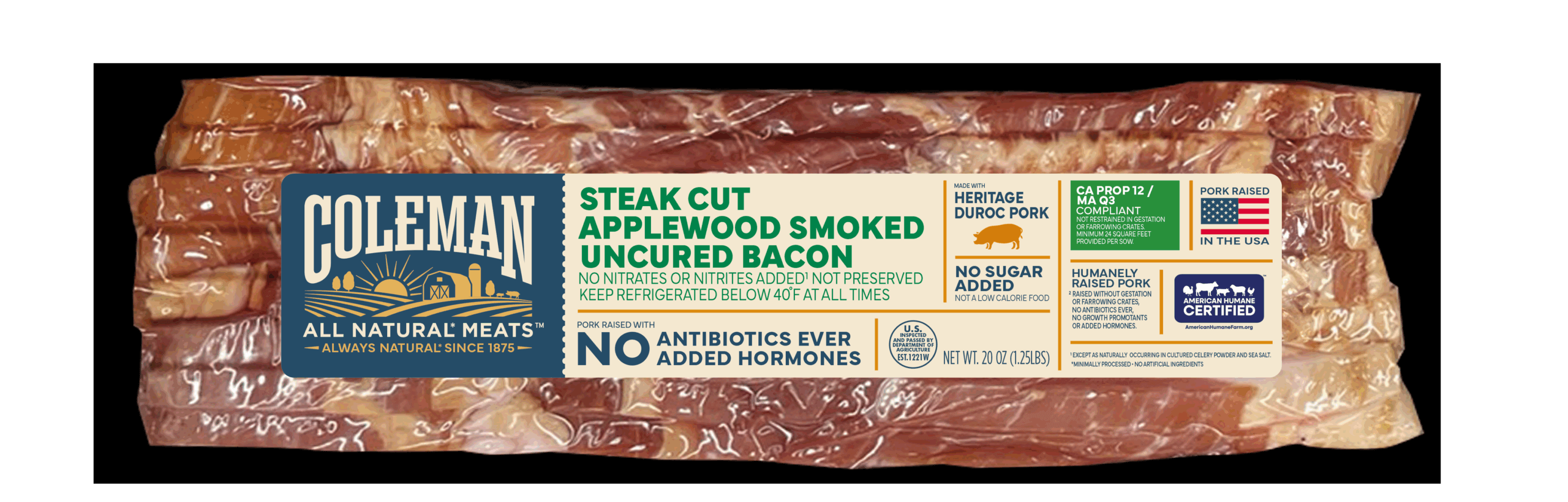 All-Natural Hickory Smoked Bacon • Coleman Natural