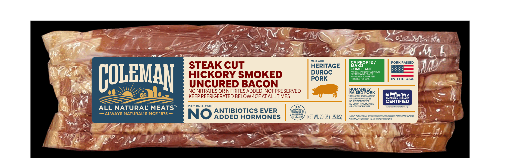 All-Natural Hickory Smoked Bacon • Coleman Natural